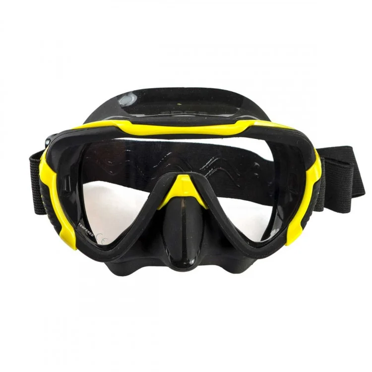 Edge Single Lens ES Mask Black w/ Yellow Highlights w/ Comfort Strap ...