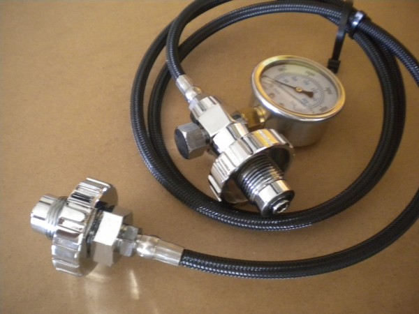 Braided Hose Din Cylinder Transfill Whip 60" inches Long w/ large 2 ...